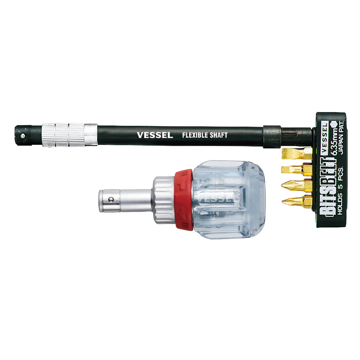 Vessel Ratchet Stubby Screwdriver No. TD-6700FX-4 (w/ Flexible shaft ...